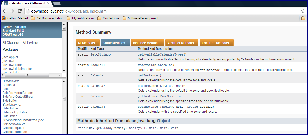 Inspired by Actual Events: JDK 8 Javadoc Tweaked For Methods Listings