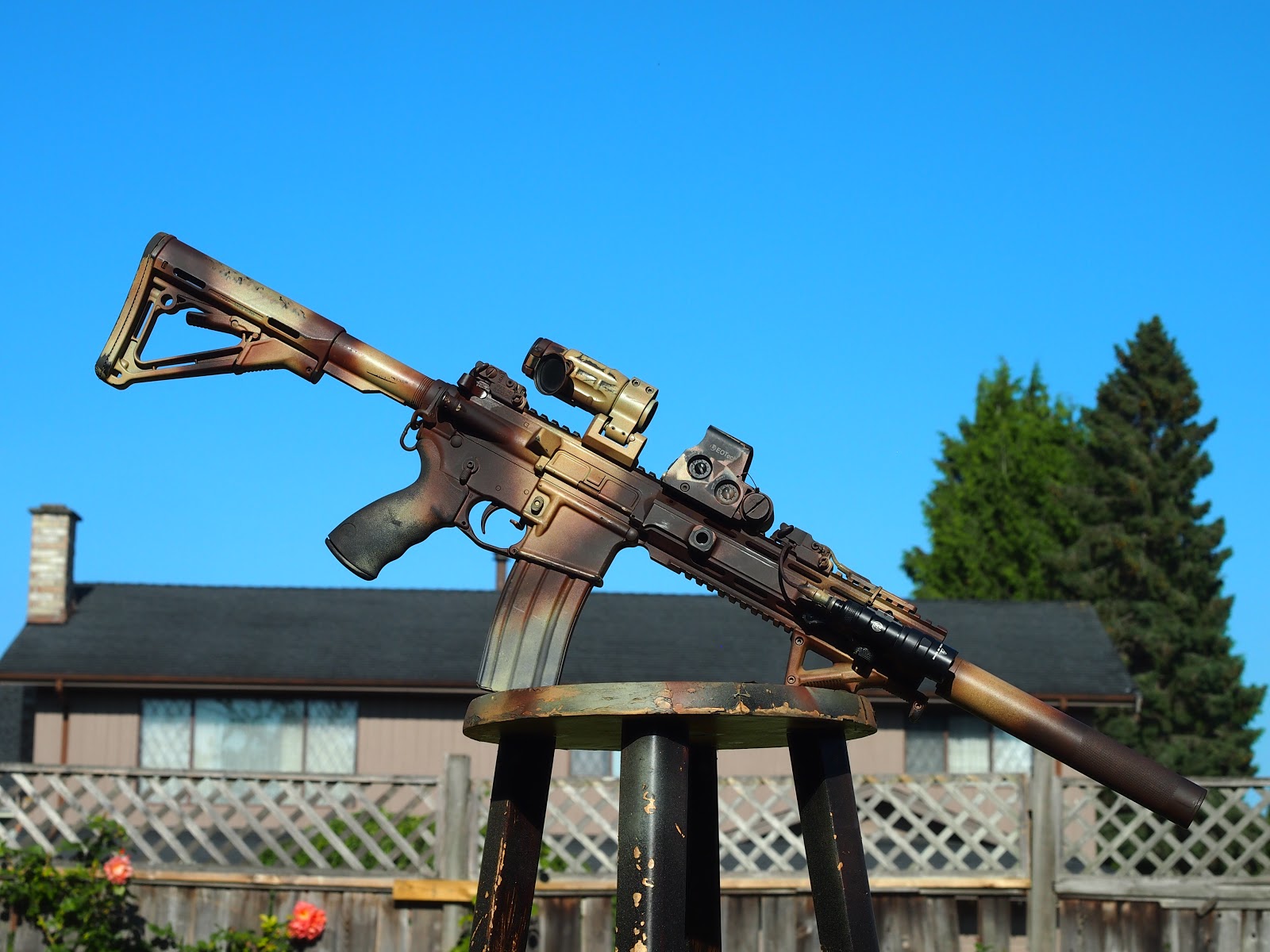 Mister Donut's Firearms Blog: Painted my Colt Canada C8IUR CANSOFCOM clone