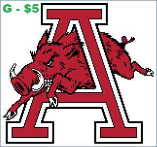 EASY PATTERNS: University of Arkansas Razorbacks cross-stitch pattern