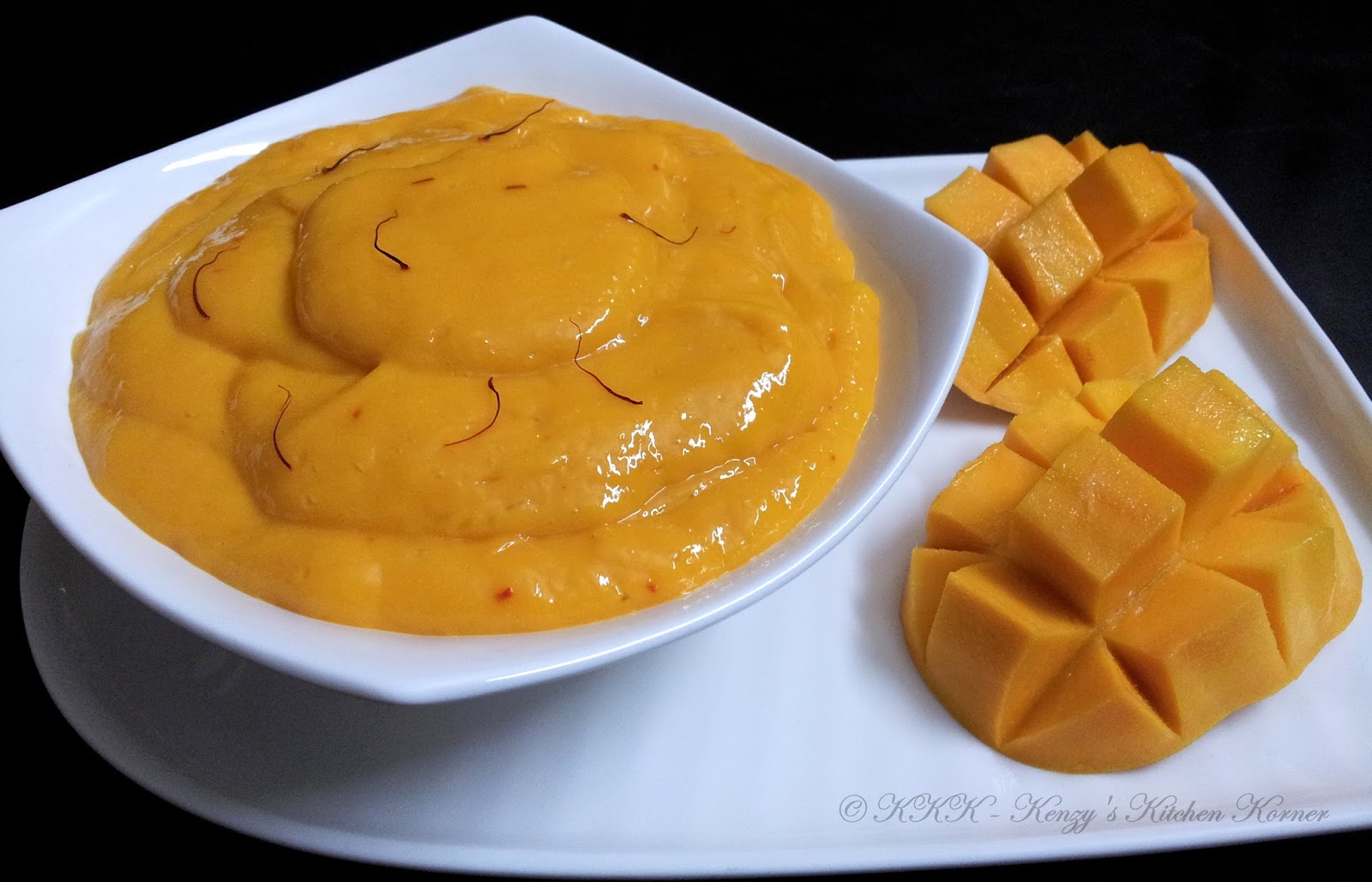 Kenzy's Kitchen Korner... : Kesari Aam Ras with Puri (Saffron-flavored ...