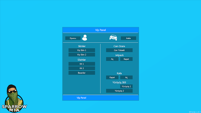 MTA SA Freeroam Vip Panel Scripti