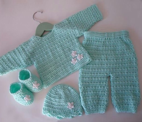 Beautiful Skills - Crochet Knitting Quilting : Mint Green Newborn Baby ...
