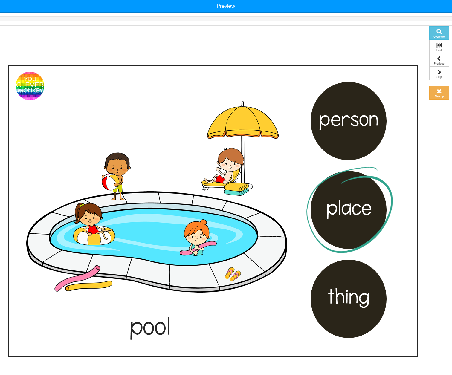 PARTS OF SPEECH - TEACHING NOUNS USING BOOM CARDS | you clever monkey