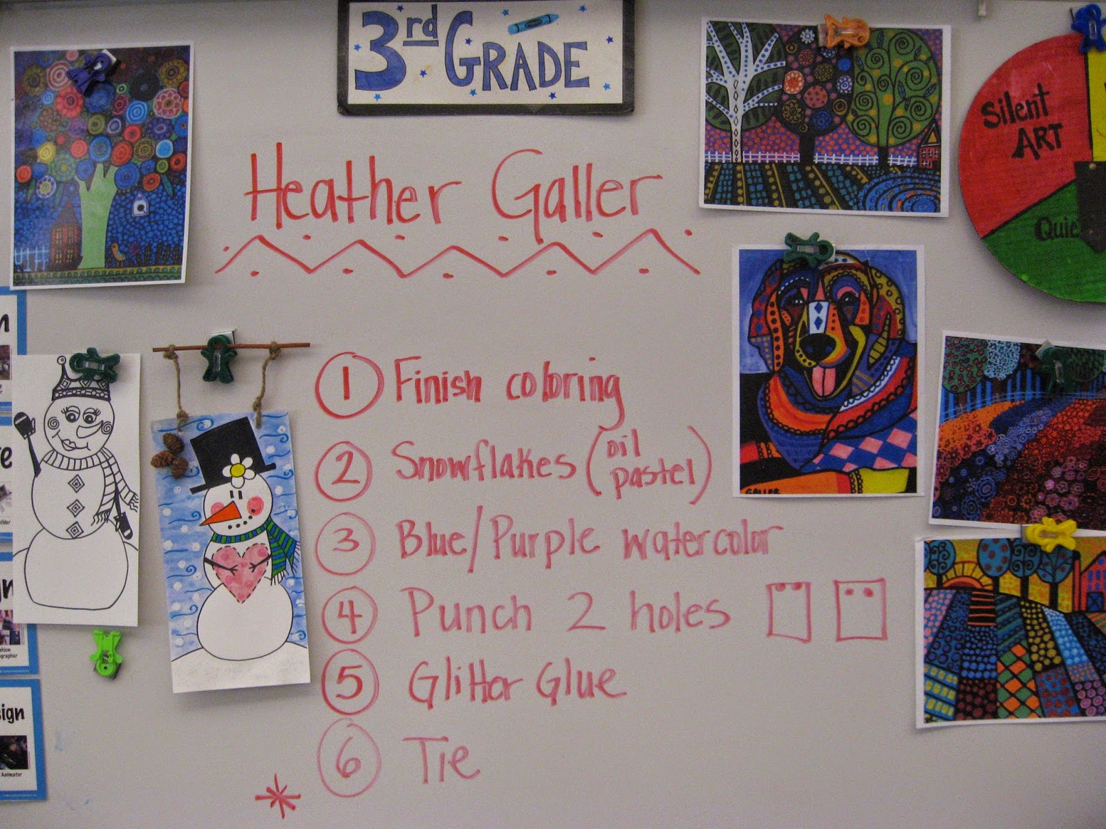 Jamestown Elementary Art Blog: 3rd Grade Heather Galler Folk Art Snowmen