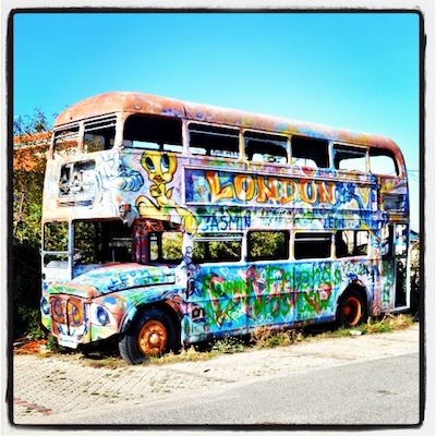 A World of Graffiti and Street Art: A London Route Master Bus covered ...