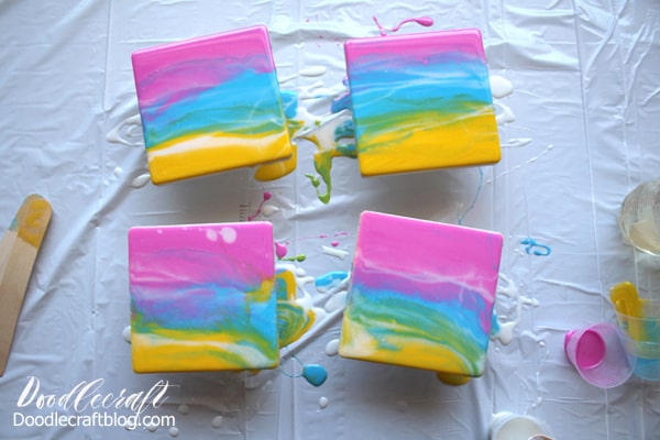 How to Make Resin Rainbow Coasters DIY