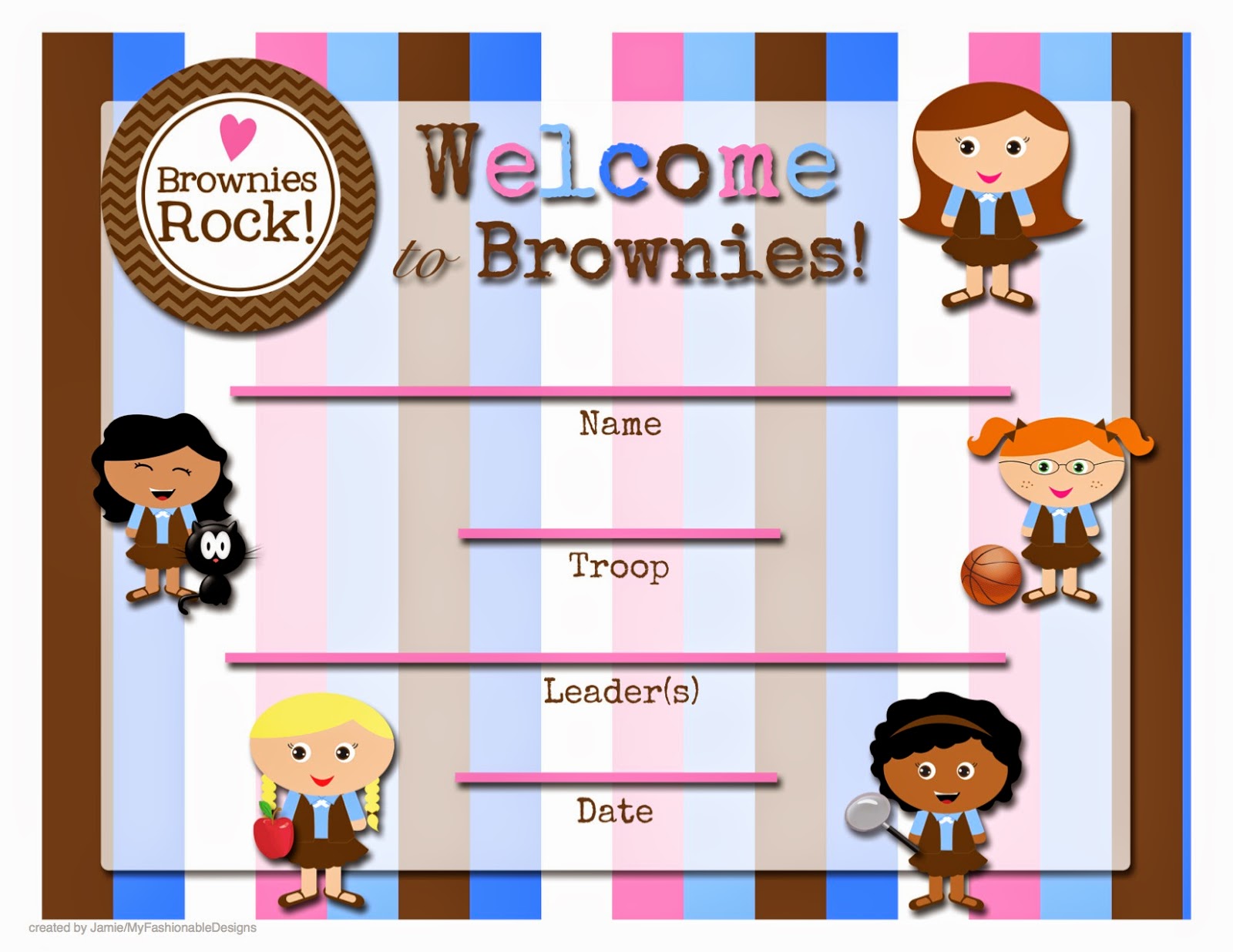 My Fashionable Designs: FREE Printable: Welcome to the Troop!