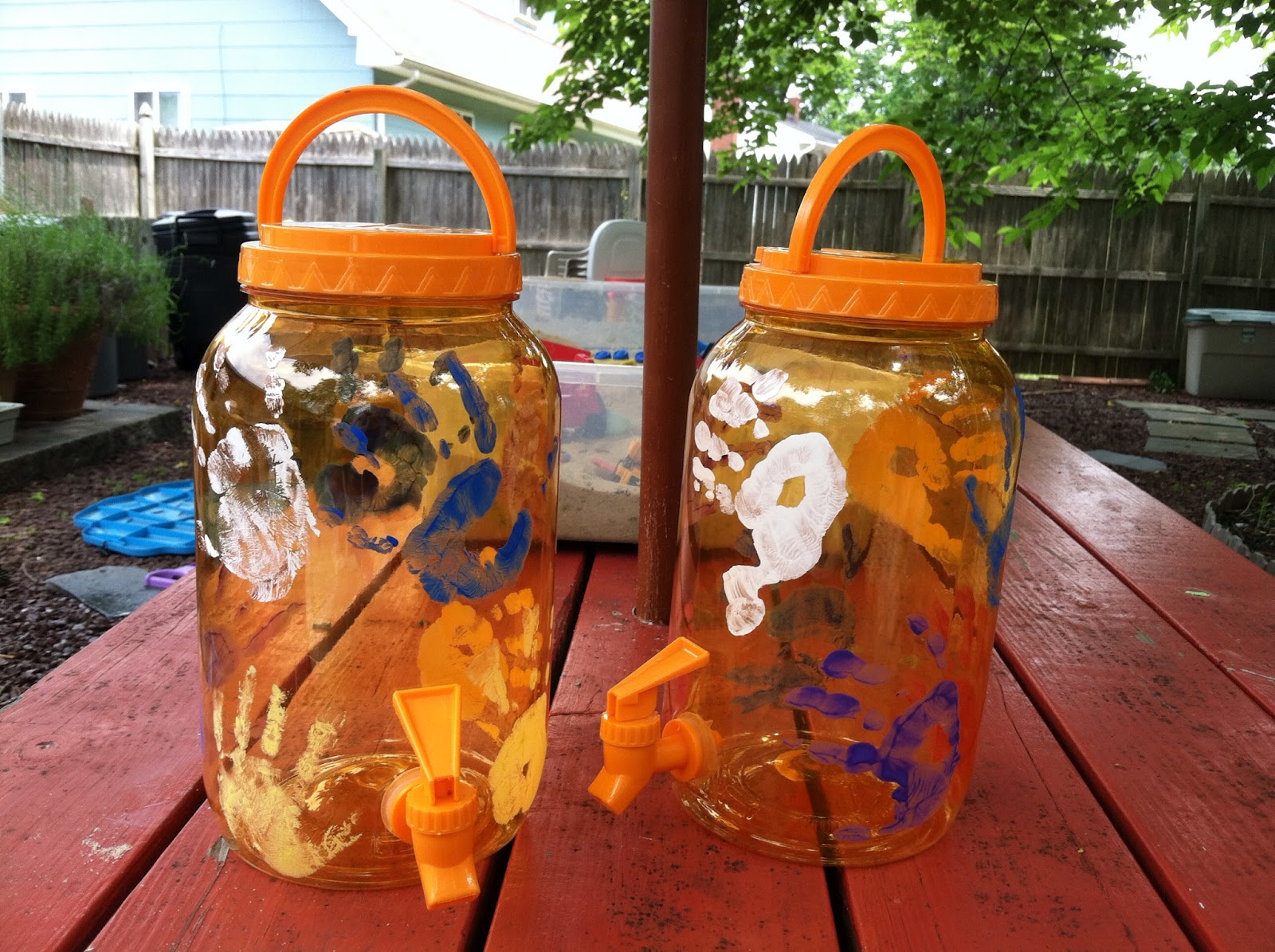 Dimpled Knuckles: 2012 Teacher Gifts--Hand Print Jugs w/ Summer Goodies