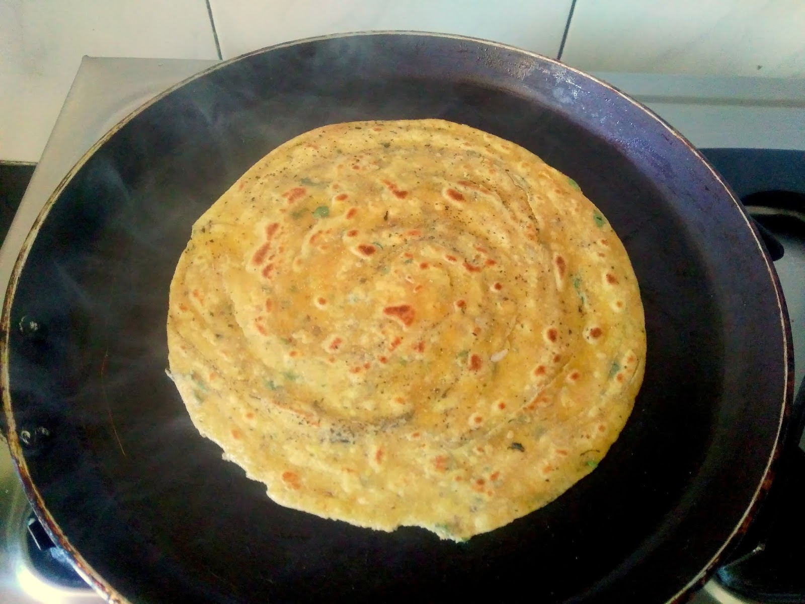 Annapurna: Pudina Lachha Paratha / Layered Mint Paratha