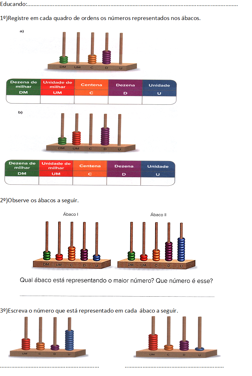 Atividade Abaco 3 Ano - RETOEDU