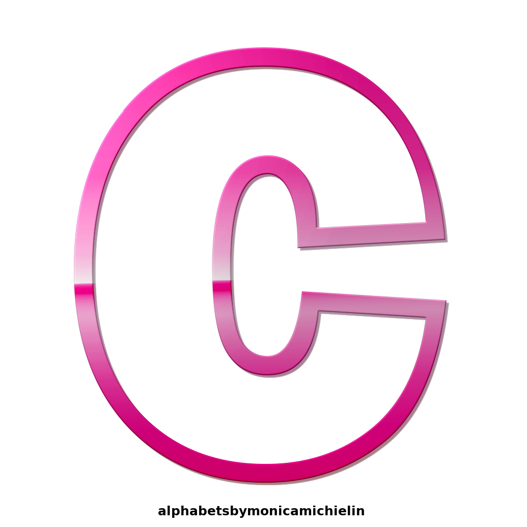M. Michielin Alphabets: 5-OUTLINE PINK ALPHABET PNG