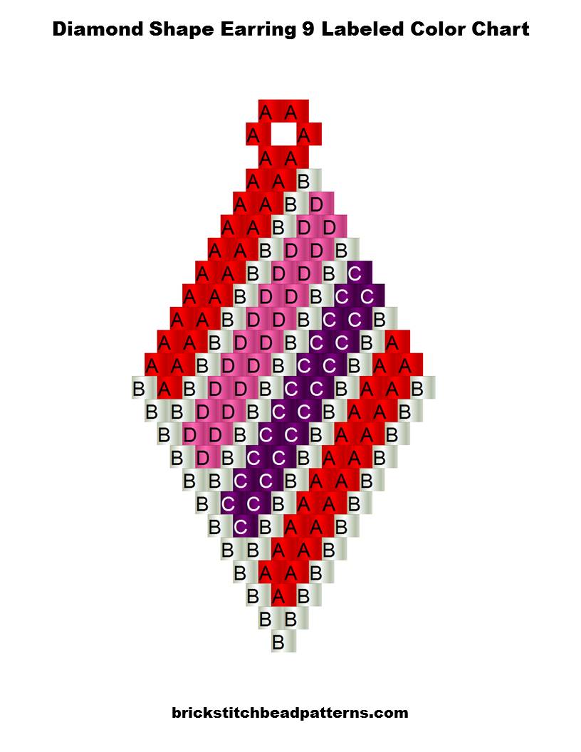 Brick Stitch Bead Patterns Journal: No. 9 Free Diamond Shape Earring ...