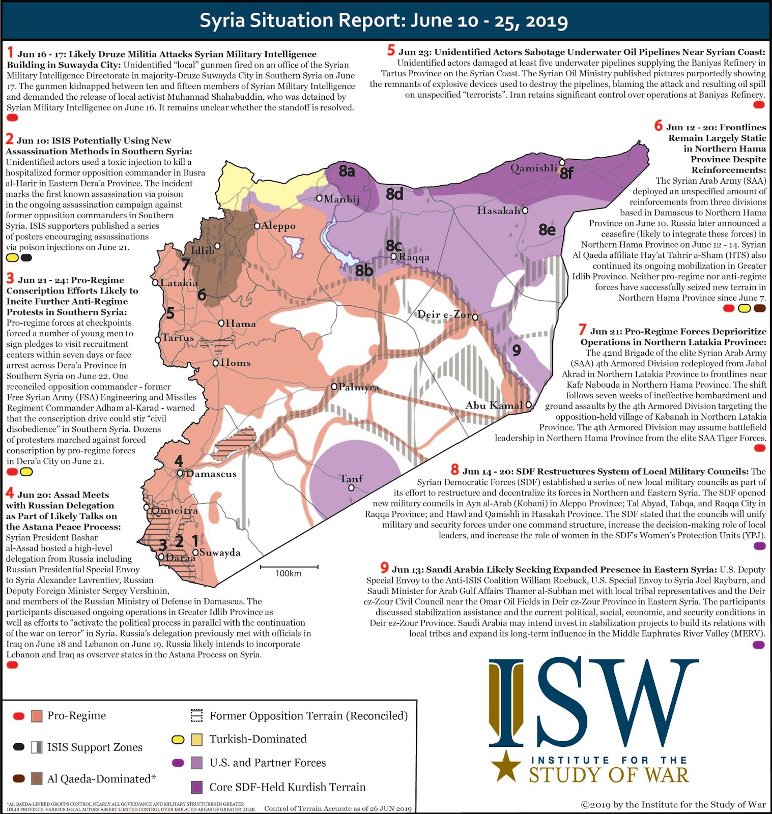 Syria Situation Report Map | Institute for the Study of War