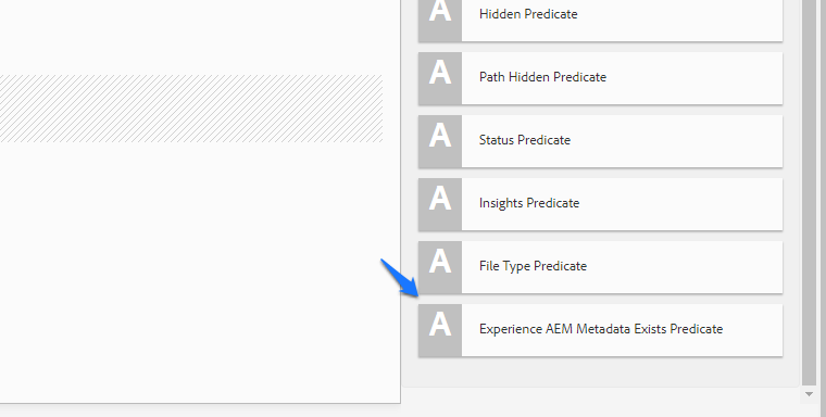 Experiencing Adobe Experience Manager Aem Cq Aem 65 Assets Admin Search Rail Predicate To