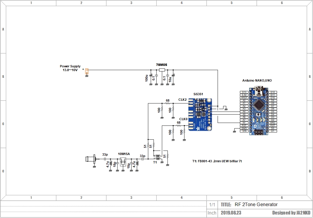 Homebrew Radio JA2NKD: RF 2-Tone Generator