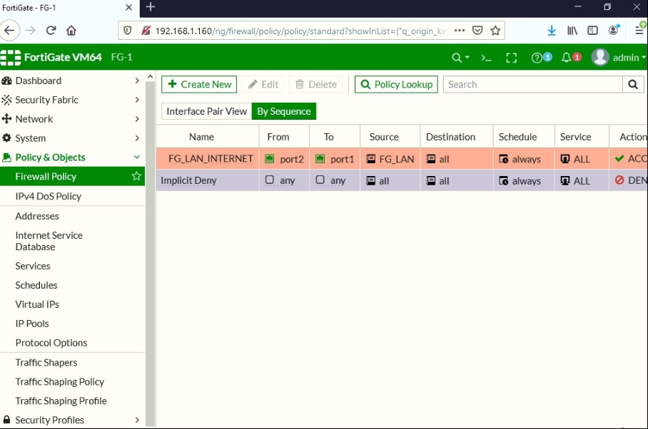 My Cybersecurity Journal: FortiGate Address Object and Firewall Policy