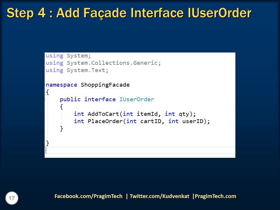 Sql server, .net and c# video tutorial: Facade Design Pattern - Slides