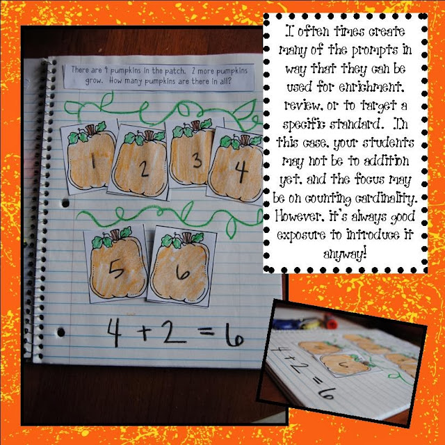 Teaching, Learning, & Loving: October Math Journal Prompt Pictures