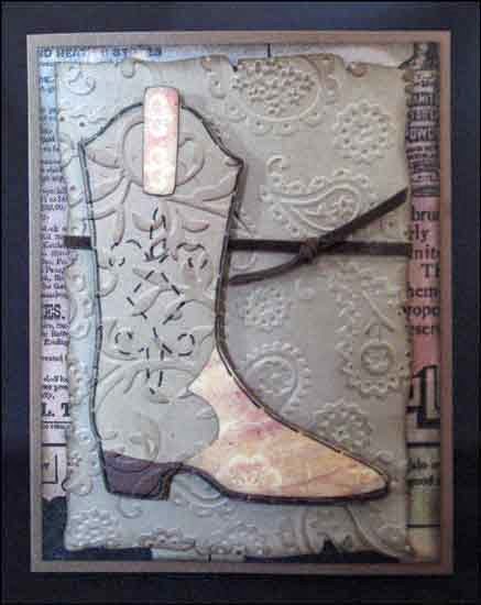 Altered Scrapbooking: Cowboy Boot Card