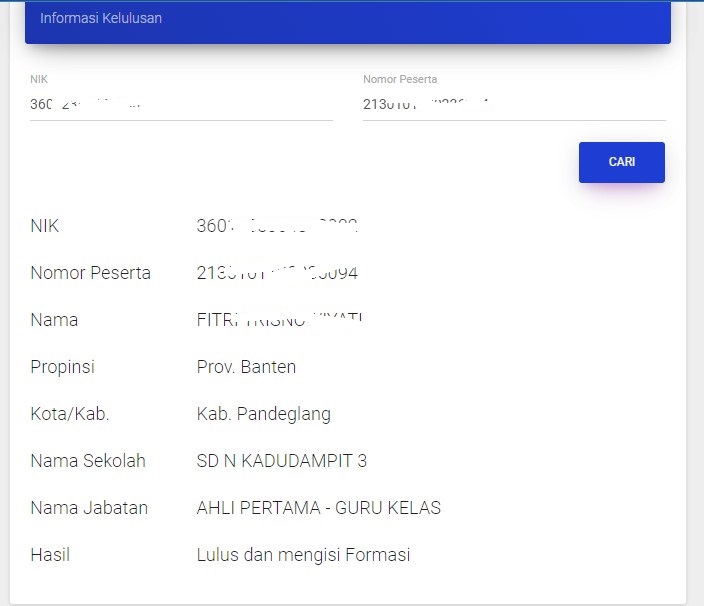 Cara Cek Hasil Seleksi PPPK Tahap 1 Tahun 2021 - SDN SOBANG 1 Cara Cek Hasil Seleksi PPPK Tahap 1 Tahun 2021 - SDN SOBANG 1