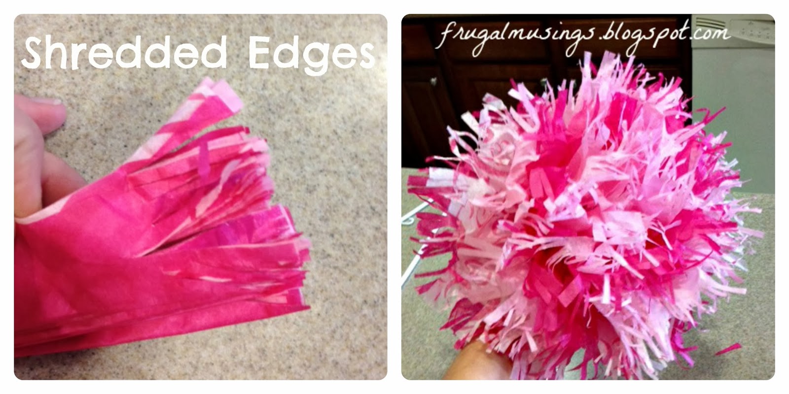 My Frugal Musings: DIY Tissue Paper Flowers and Poms