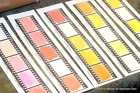crafty goodies: Color Swatching with the Filmstrip stamp by Darkroom Door