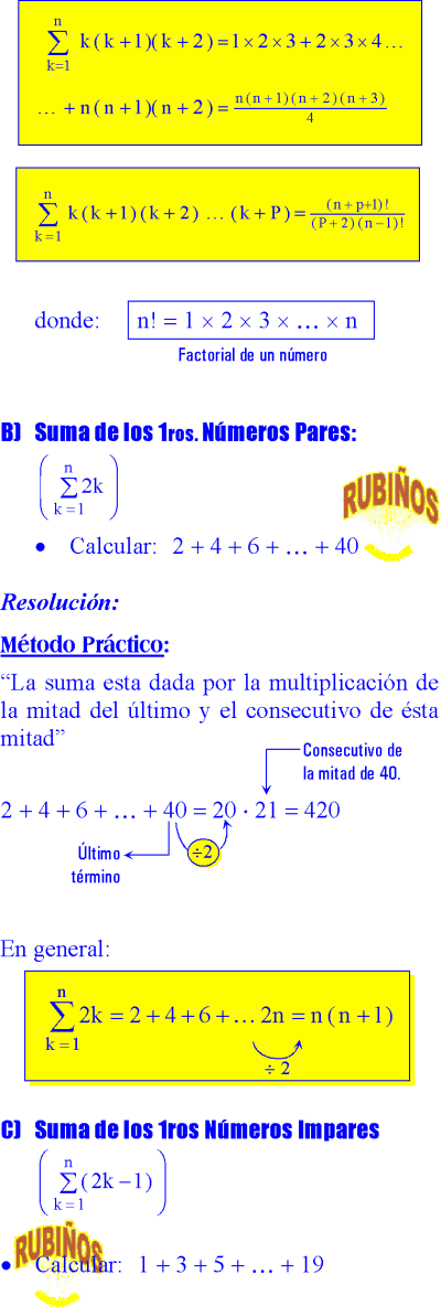 SUMATORIAS EJERCICIOS RESUELTOS