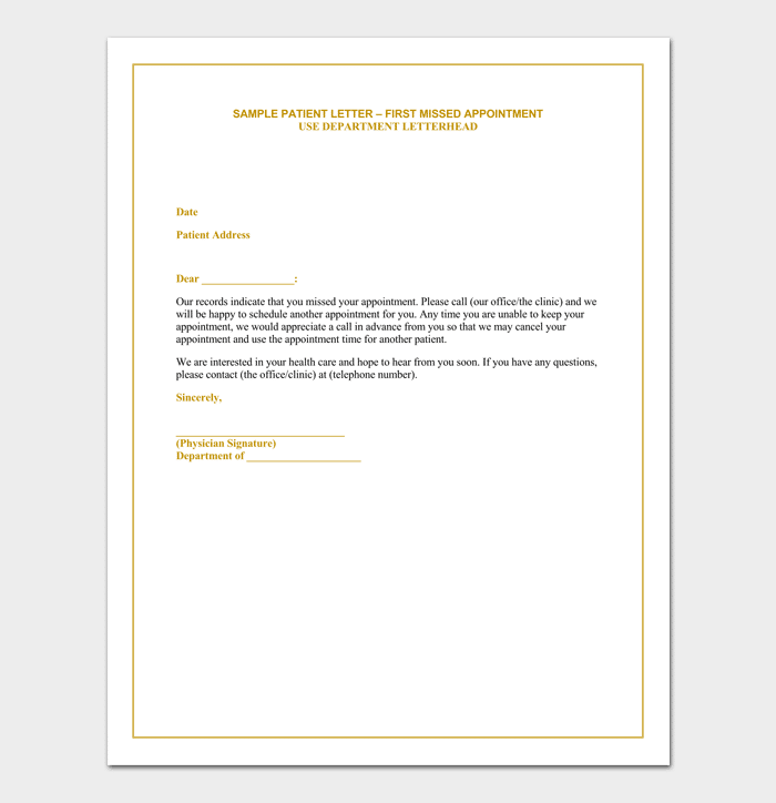 No Show Fee Letter Template ~ Resume Letter