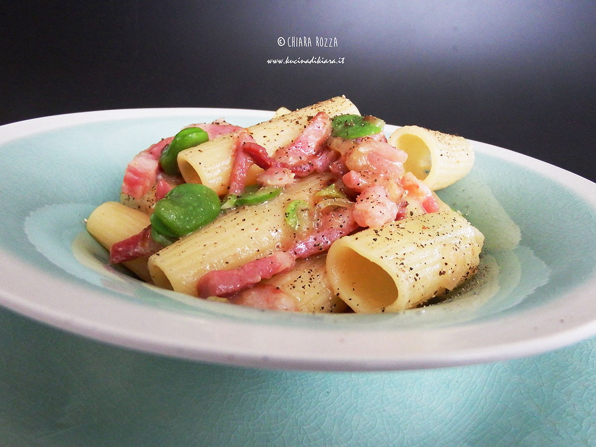 Rigatoni con fave, pancetta e pecorino | Kucina di Kiara