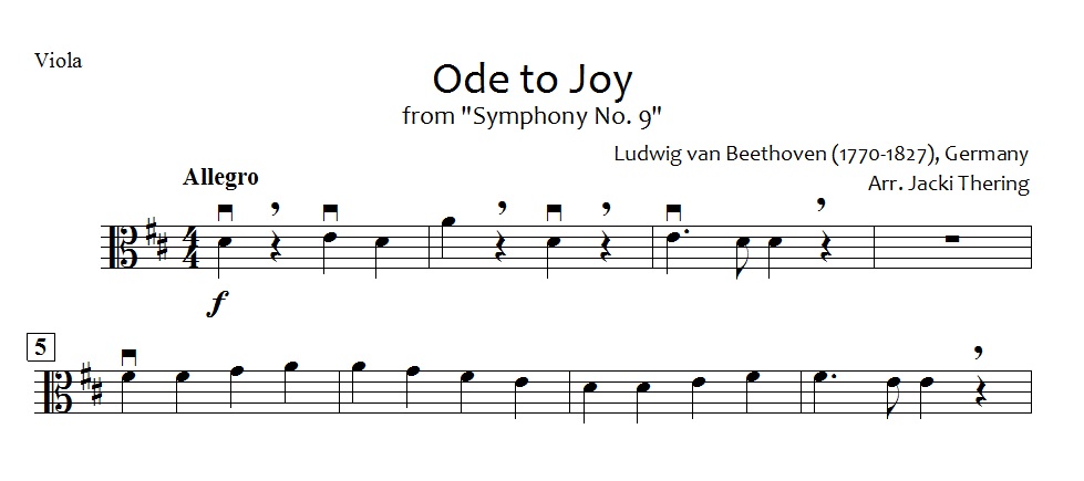 Teaching Elementary Orchestra : Ode to Joy Arrangement