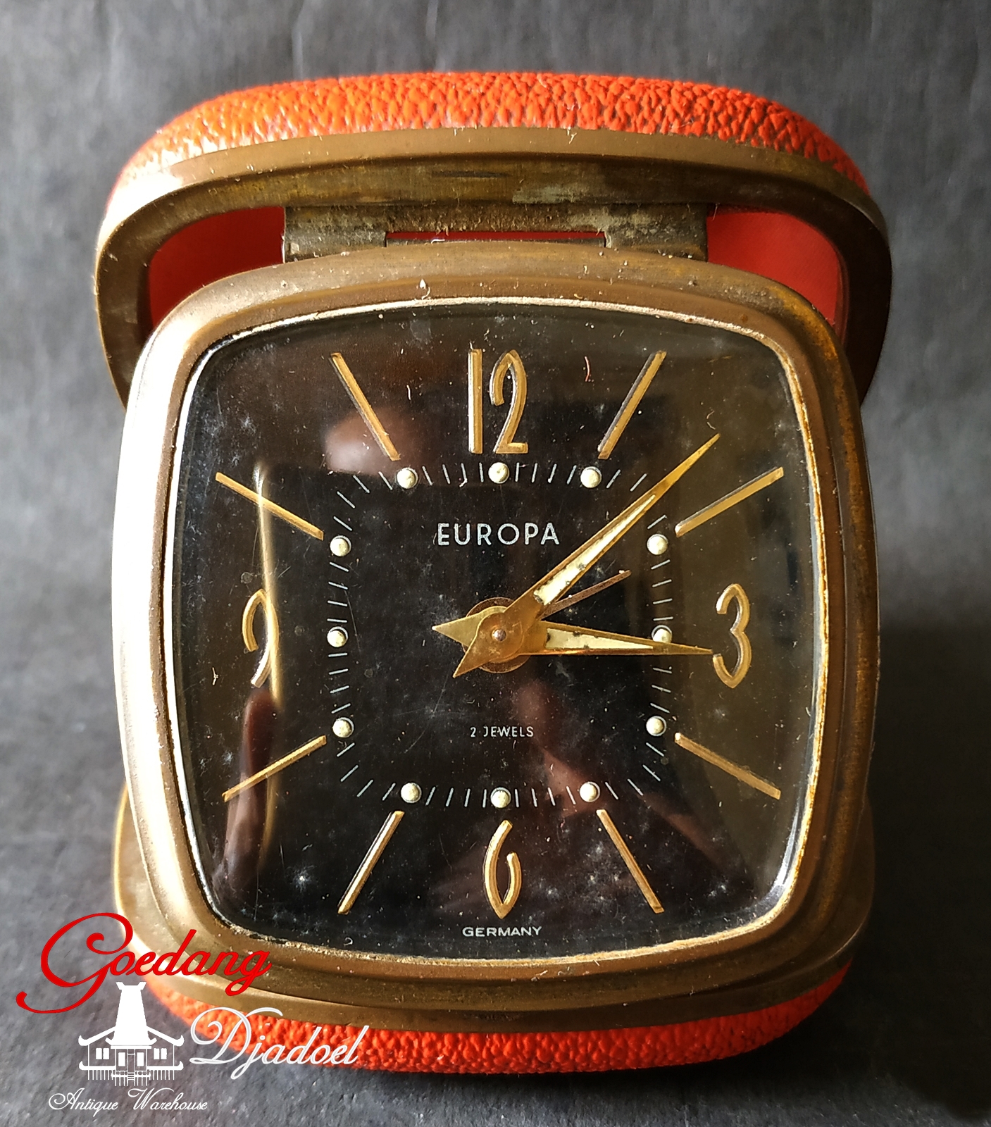 goedangdjadoel: VINTAGE EUROPA 2 JEWELS GERMAN TRAVEL ALARM CLOCK - #AC02