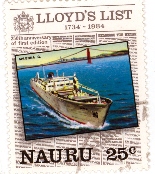 Archives maritimes: Le cargo mixte Enna G. sur le timbre des 250 ans de ...