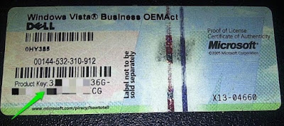 6. ilustrasi sticker Windows 10 Product Key