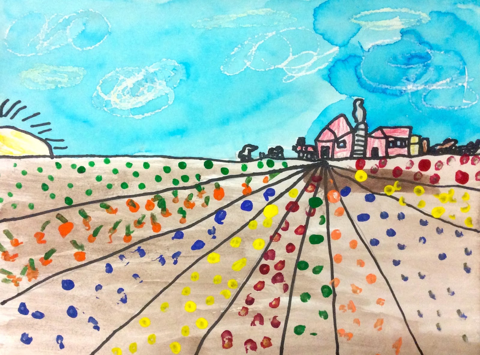 Ms. Curry's Art Room : First Grade Farm Landscapes