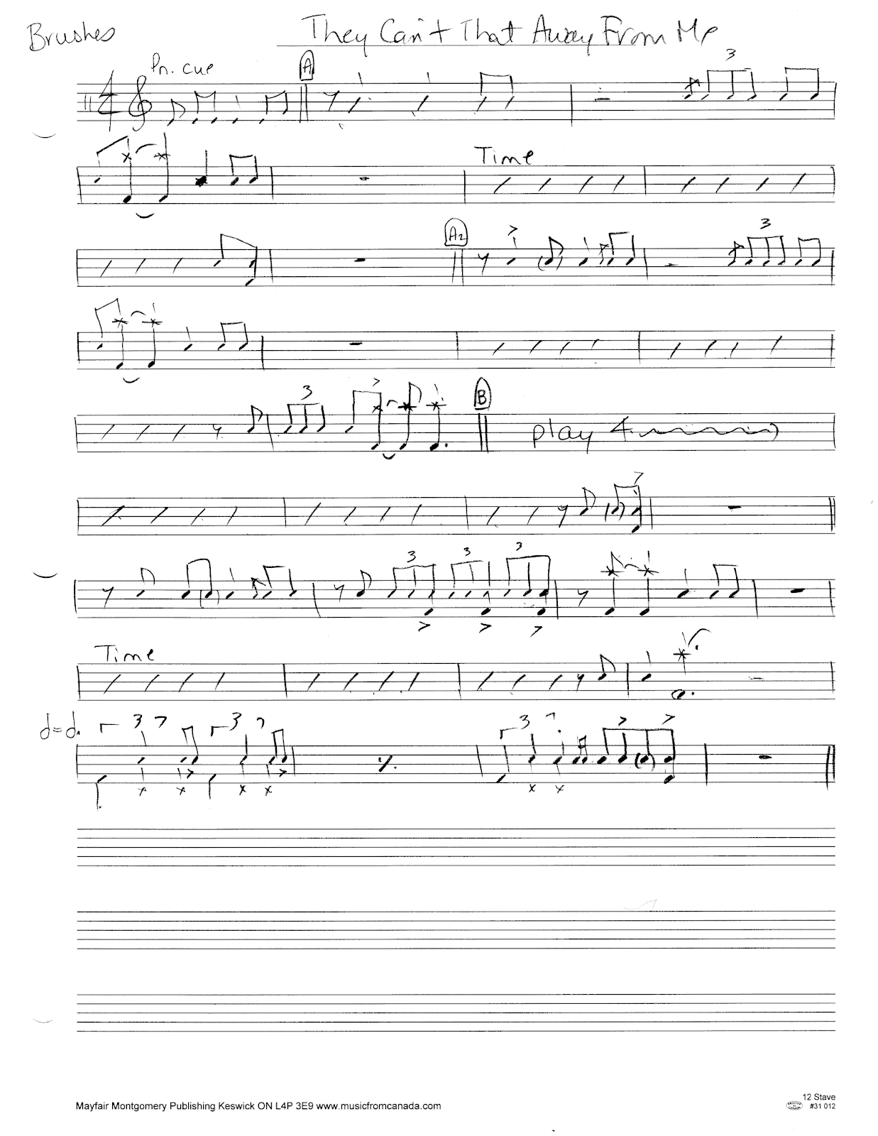 Drum transcriptions: Vernel Fournier They can't take that away from me ...