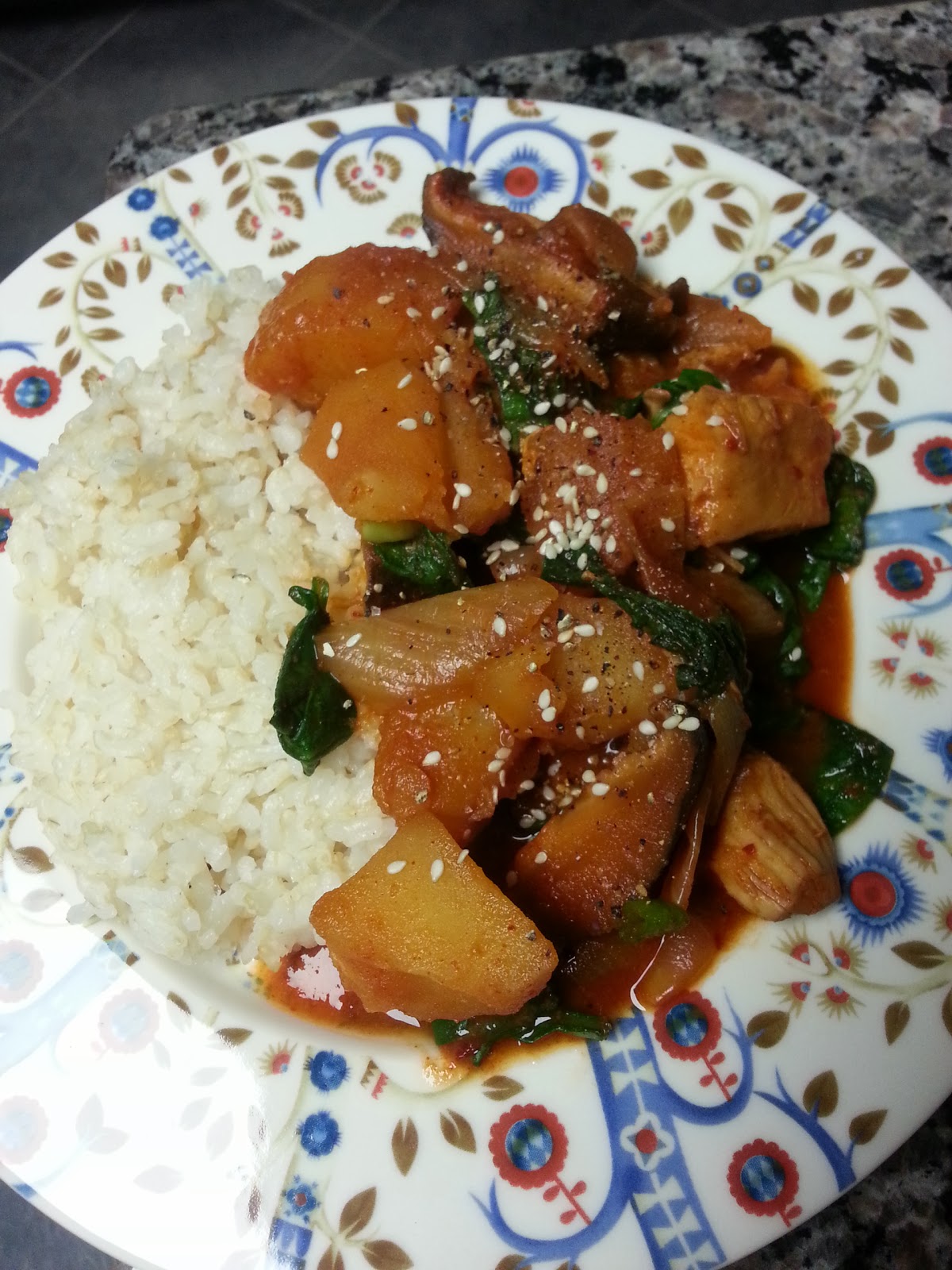 Grubbin' Pugs: Dakbokkeumtang - Korean Spicy Chicken Stew