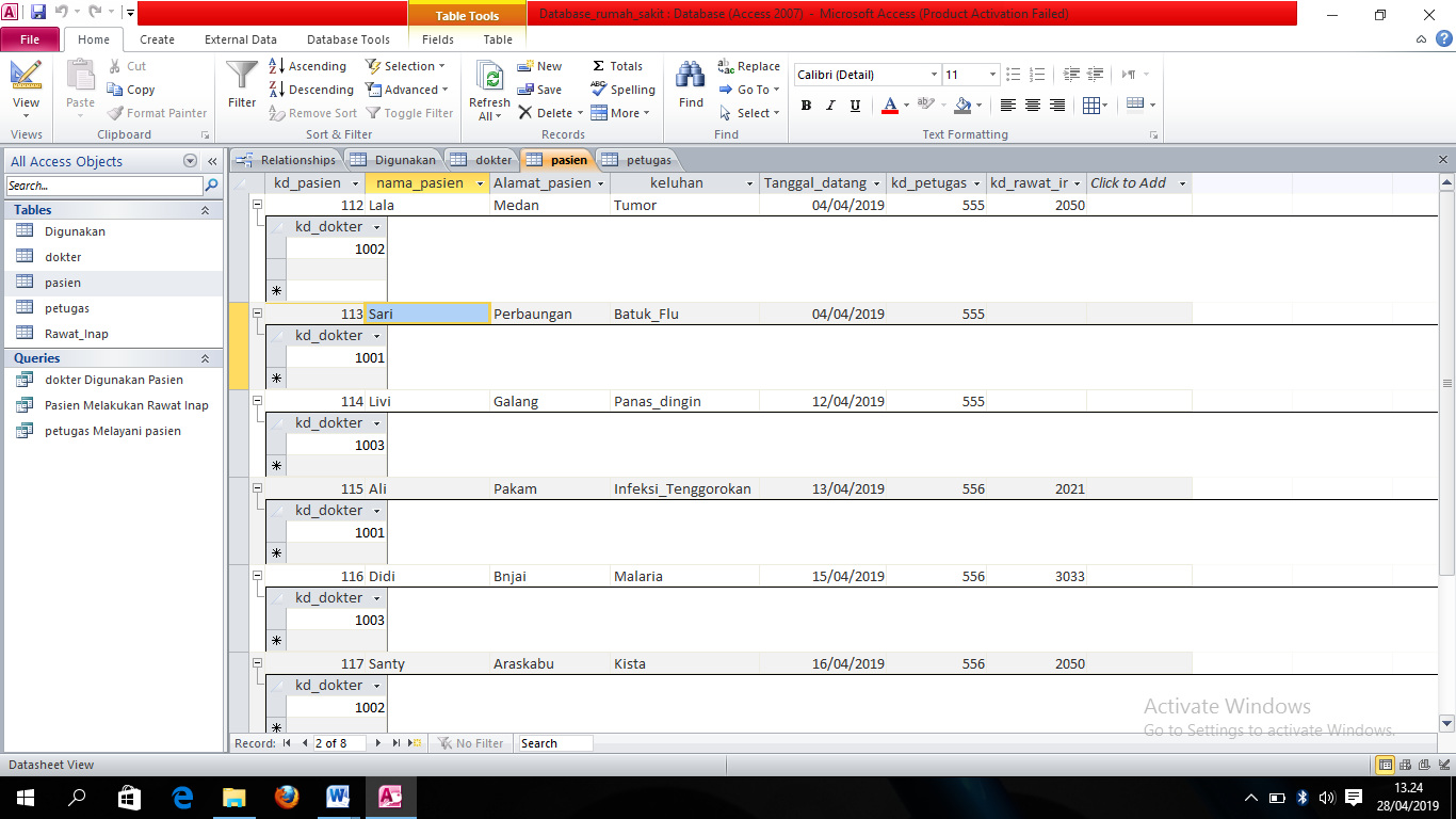 Life Is Never Flat Langkah Langkah Membuat Database Rumah Sakit