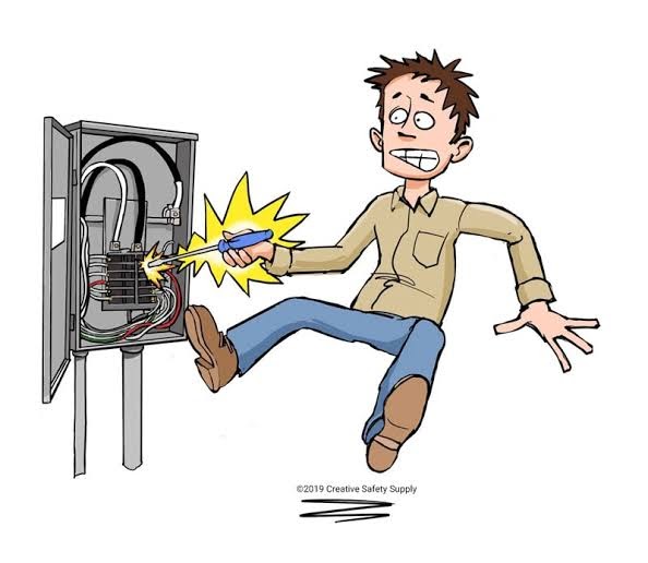 Electrical Safety: Care to avoid electric shock: