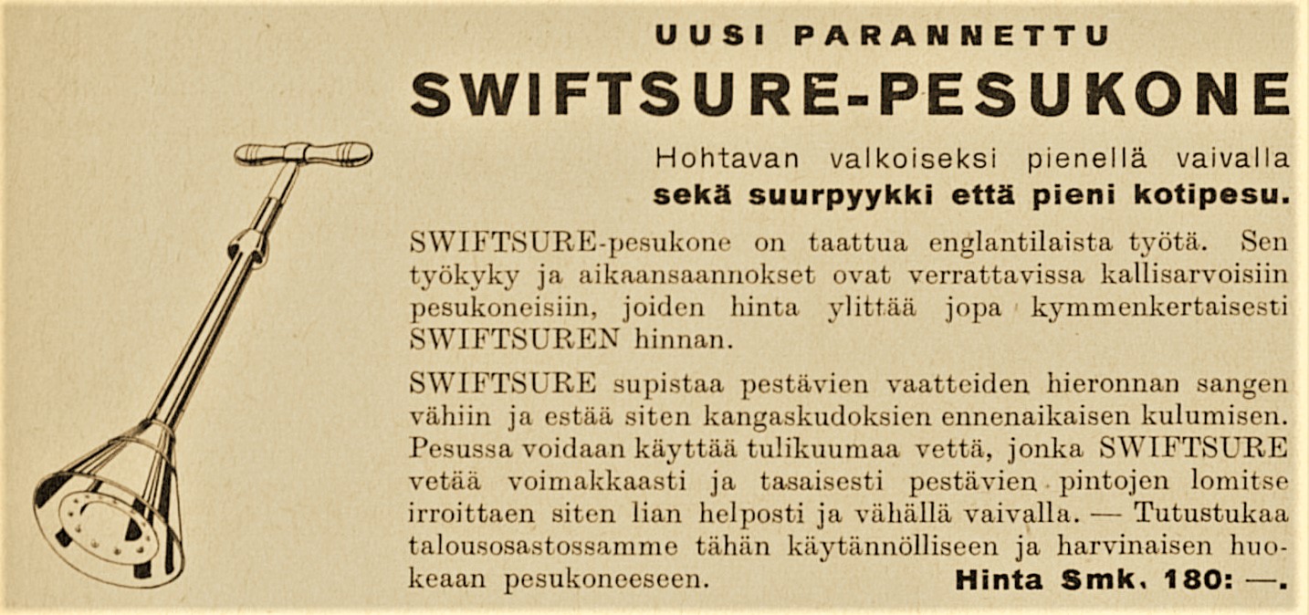 Vanhoja mainoksia: Pyykin pesua