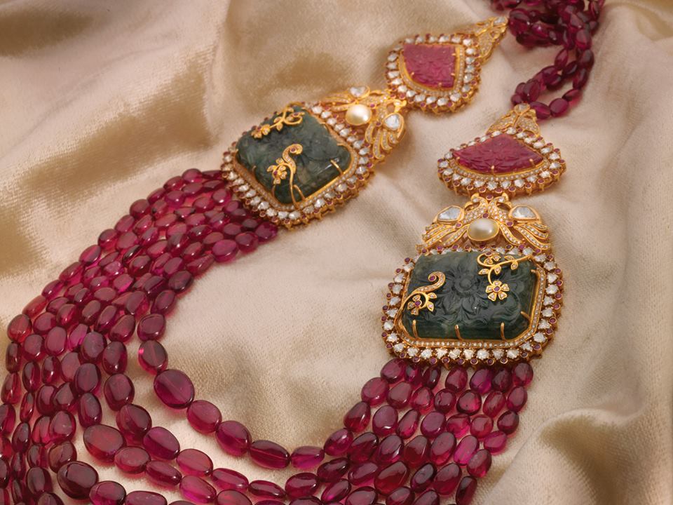 135 Grams Ruby Drops Haram - Jewellery Designs