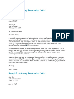 Attorney Termination Letter Template ~ Resume Letter