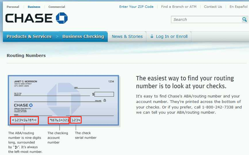 Chase Routing Number Texas
