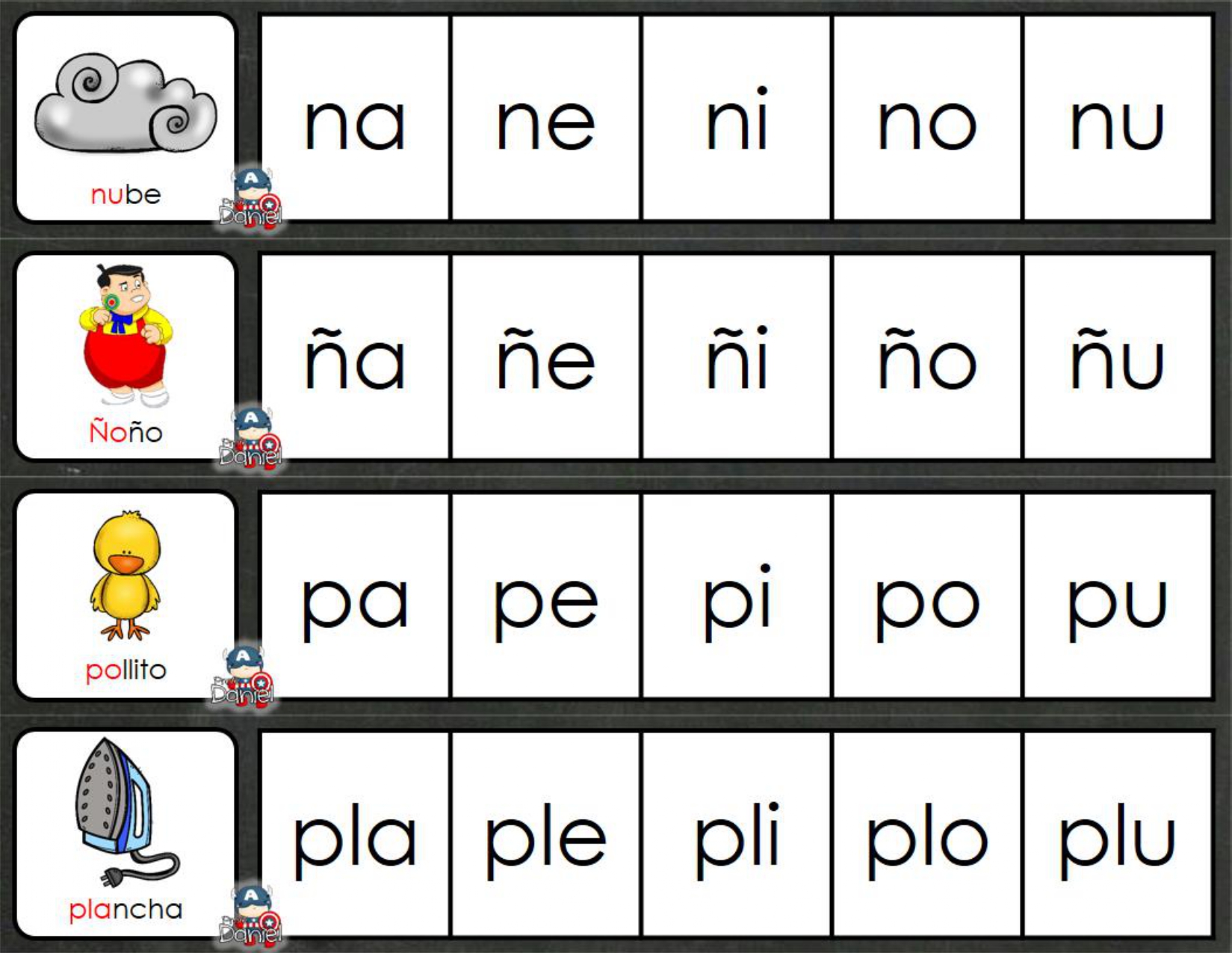 Silabario para imprimir