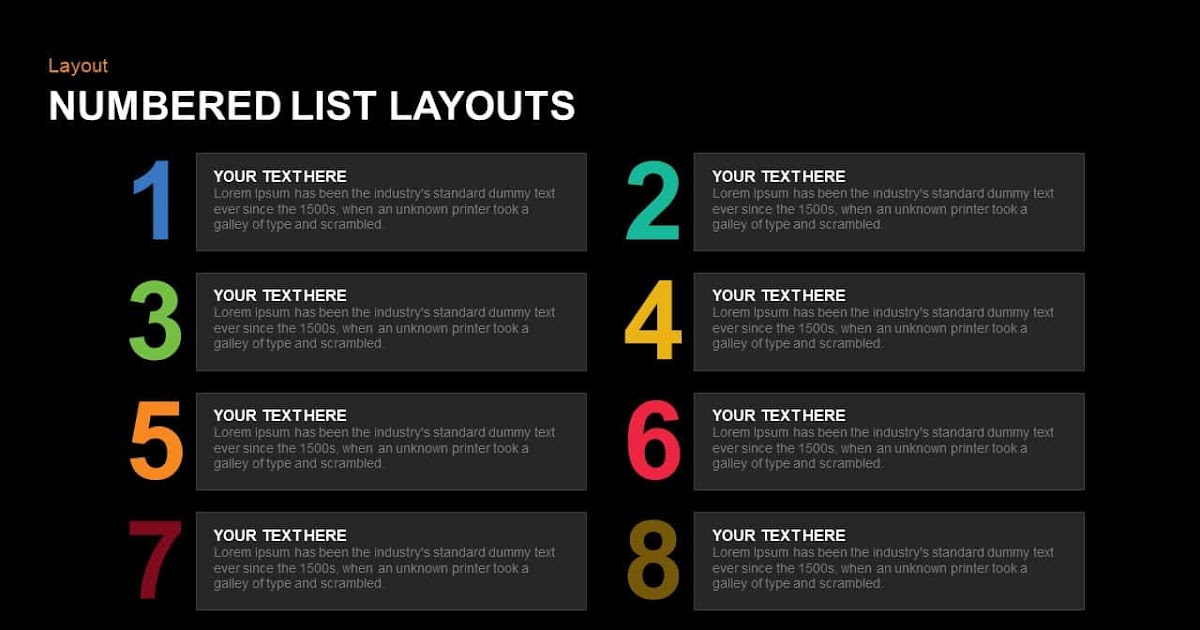 Numbered Flow Chart Powerpoint Templates