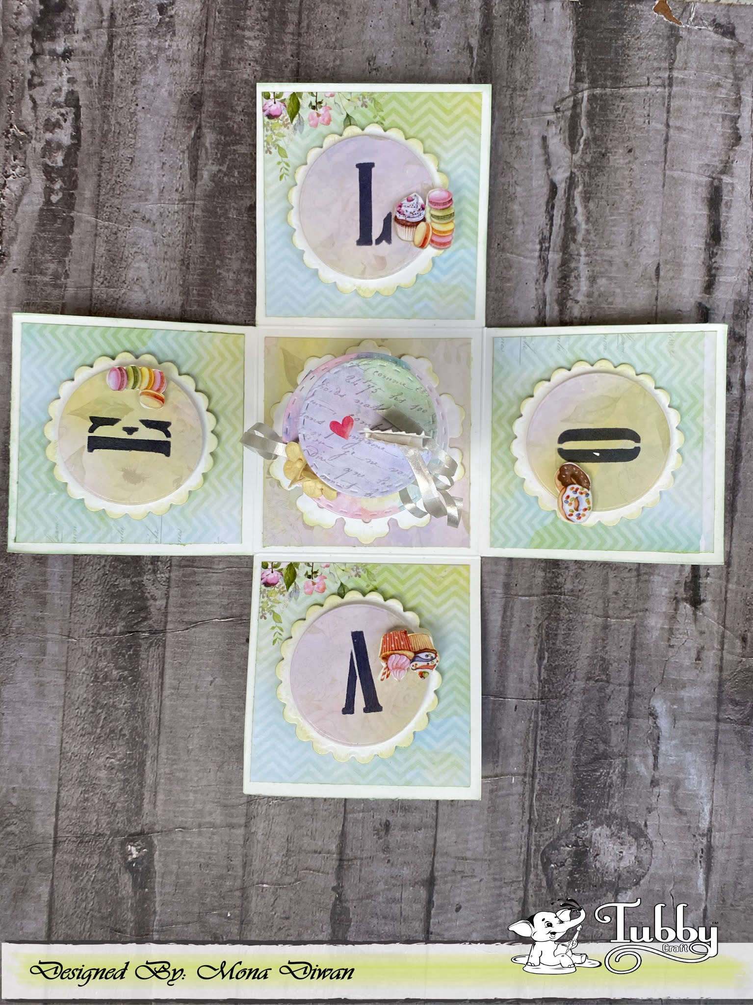 Explosion Box Using DIY Birthday Theme Kit by Tubby Craft