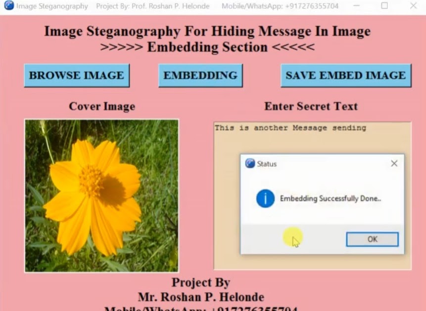 Python Code For Steganography For Hiding Message In Image Using Image Processing ~ Matlab Projects