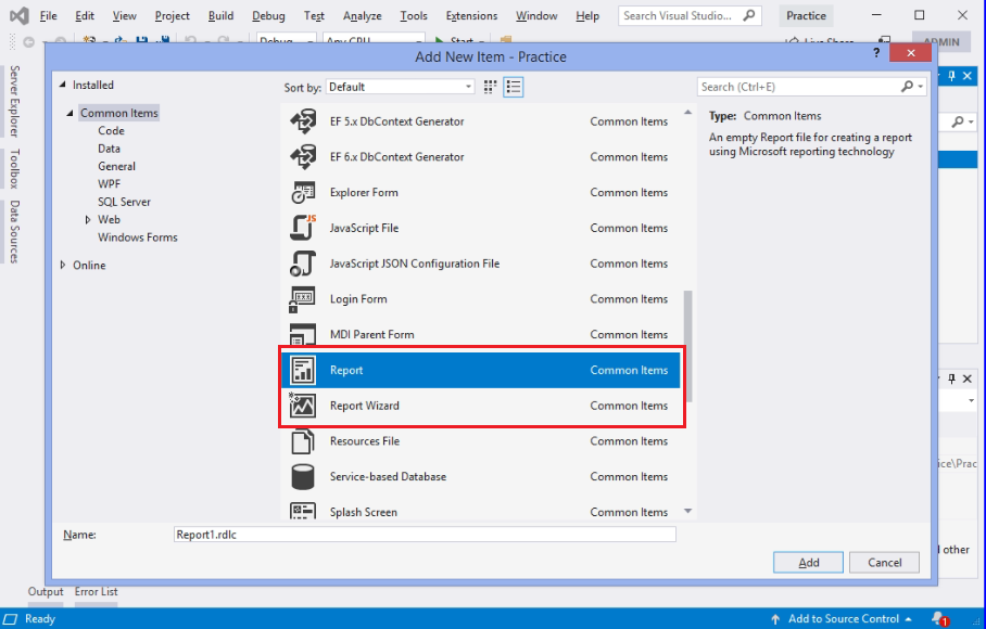 Installing RDLC Report in Visual Studio Community Edition 2019