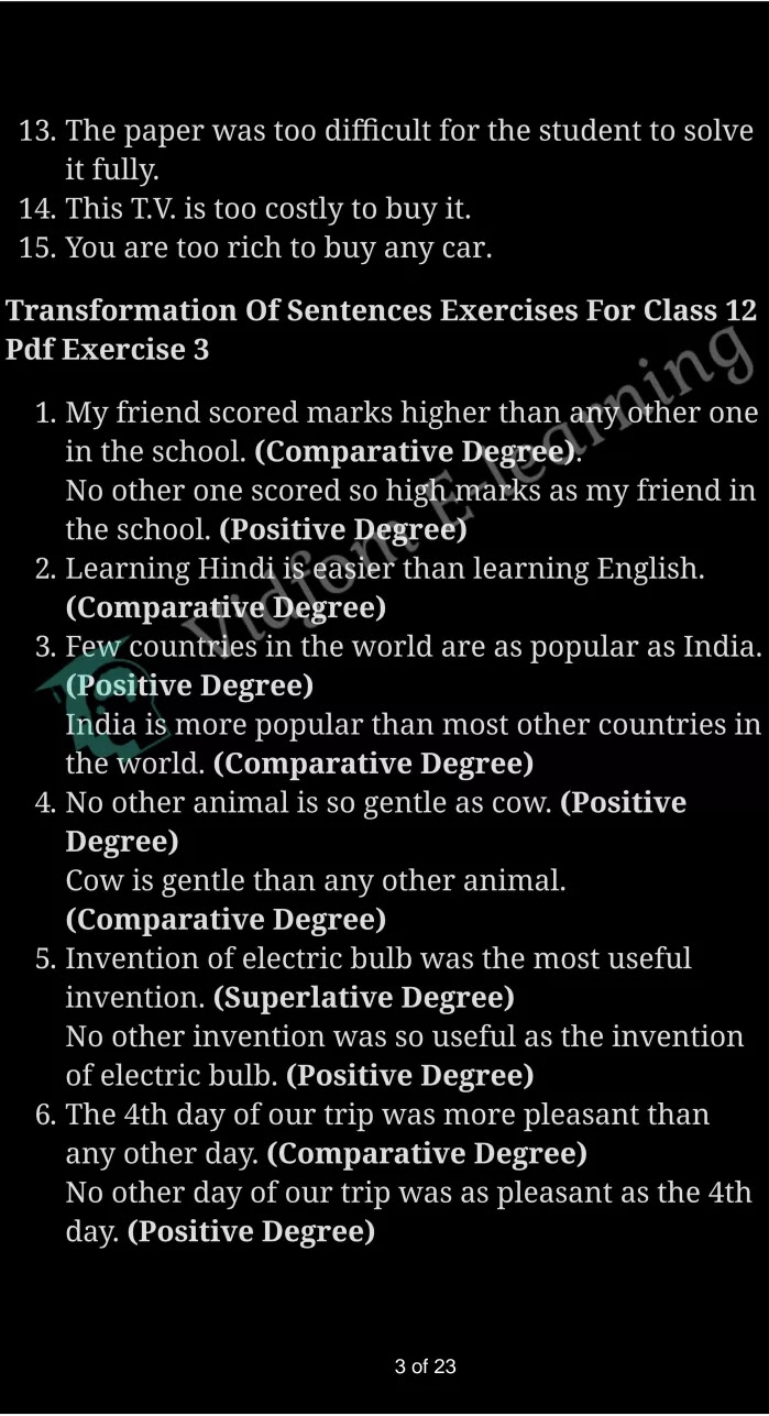 NCERT Solutions For Class 12 English Grammar Chapter 3 Transformation ncert-solutions-for-class-12-english-grammar-chapter-3-transformation