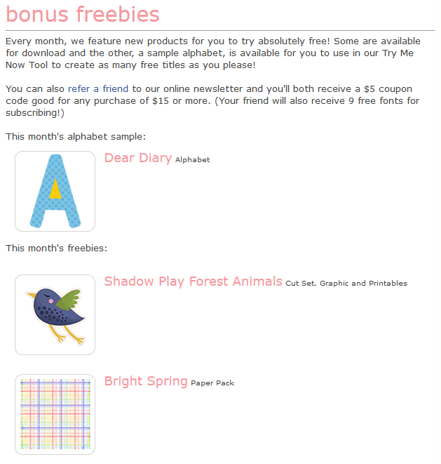 Under A Cherry Tree: Bonus Freebies for April 2015