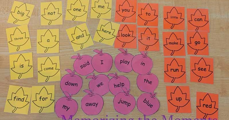 Memorizing the Moments: Fall Sight Words Printables